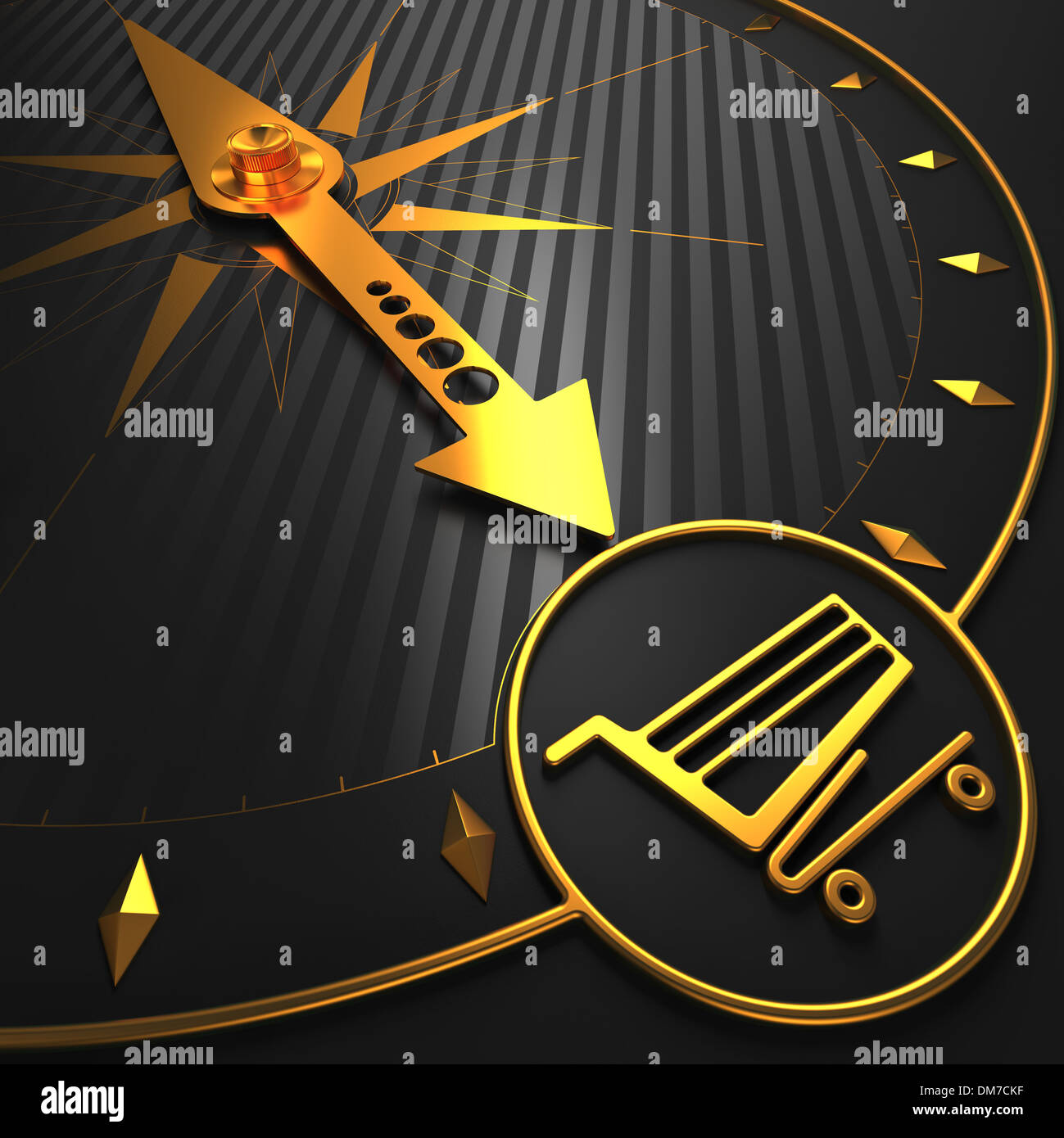 Shopping Concept onGolden Compass Stock Photo - Alamy
