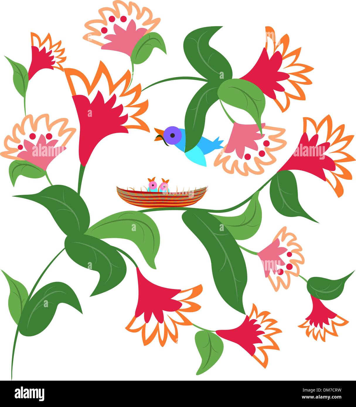 Beautiful flowering trees Stock Vector Images - Alamy