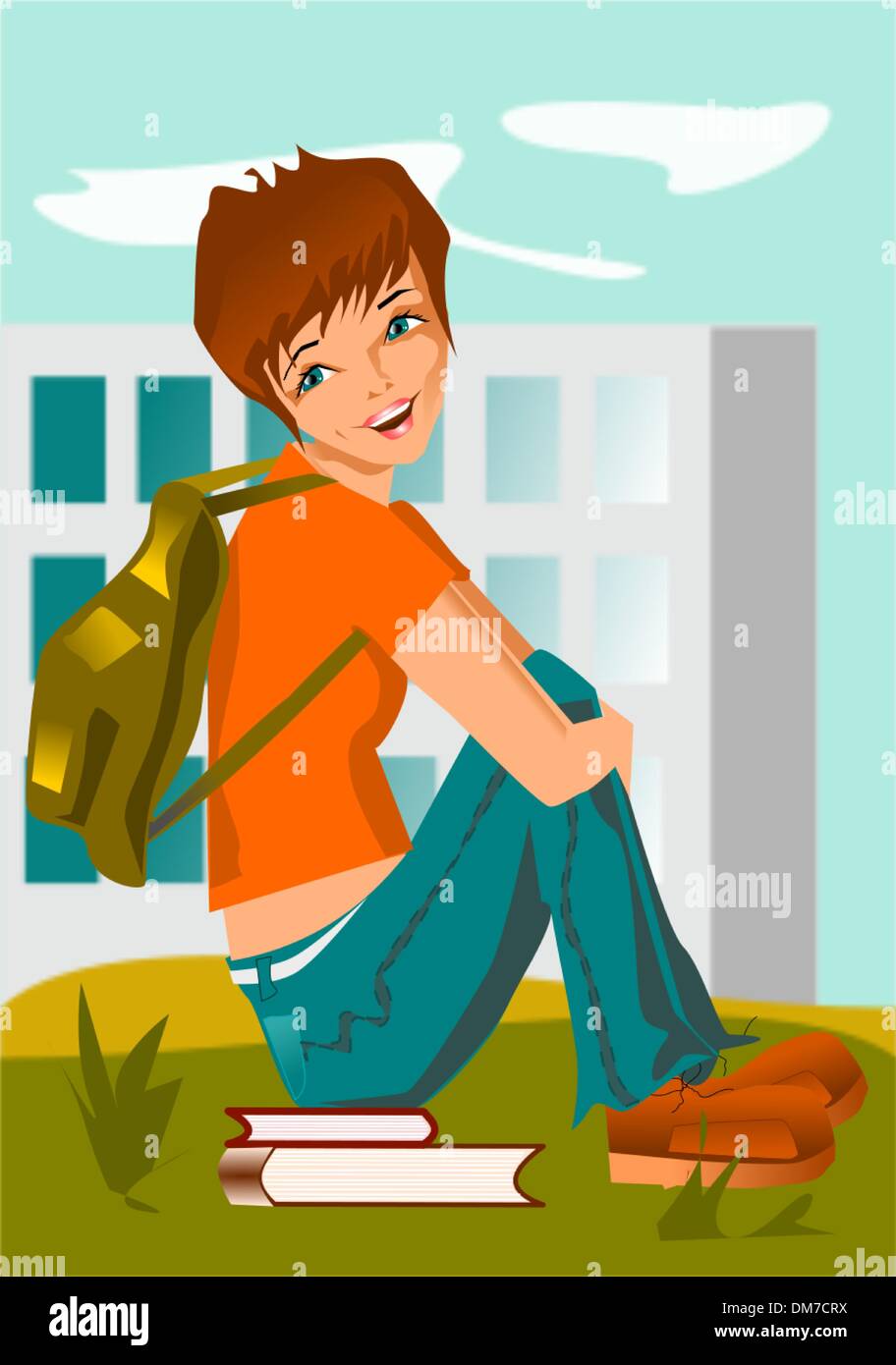 Books education student girl Stock Vector Images - Alamy