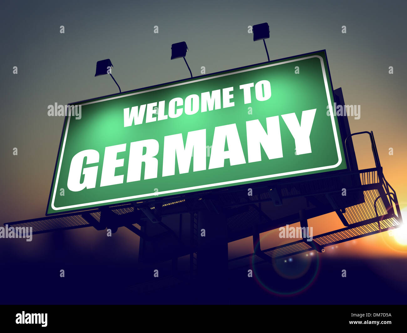 Welcome to Germany Billboard at Sunrise Stock Photo - Alamy