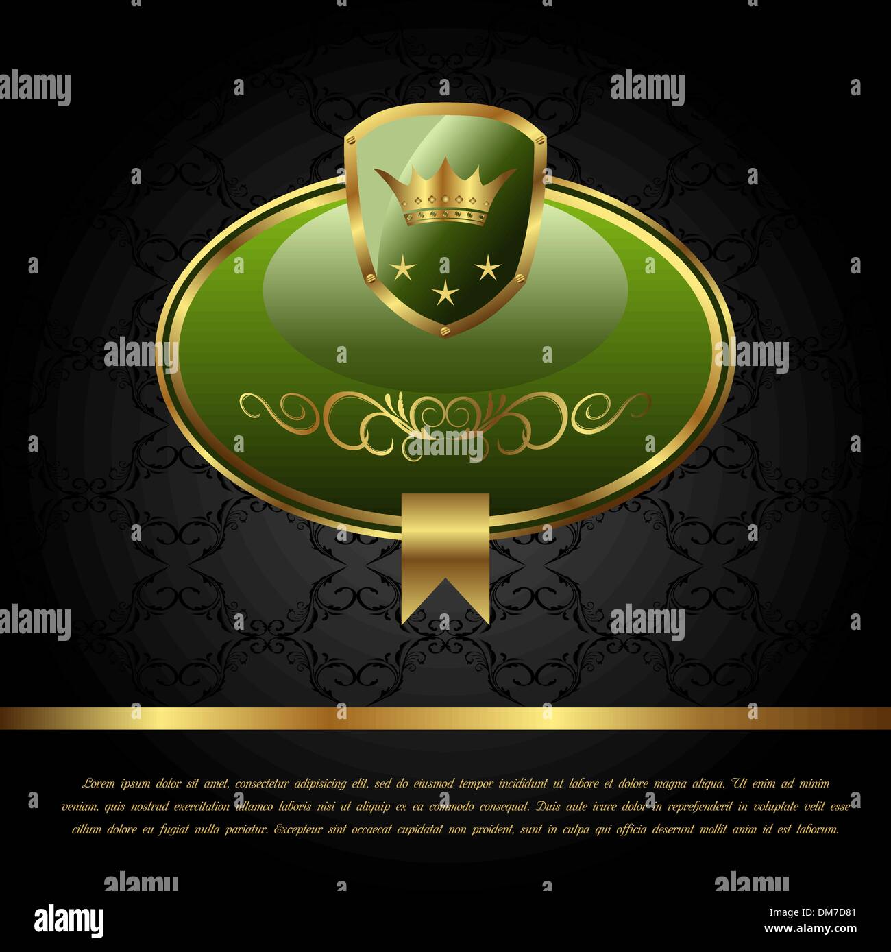 royal background with golden frame, shield, crown Stock Vector Image ...
