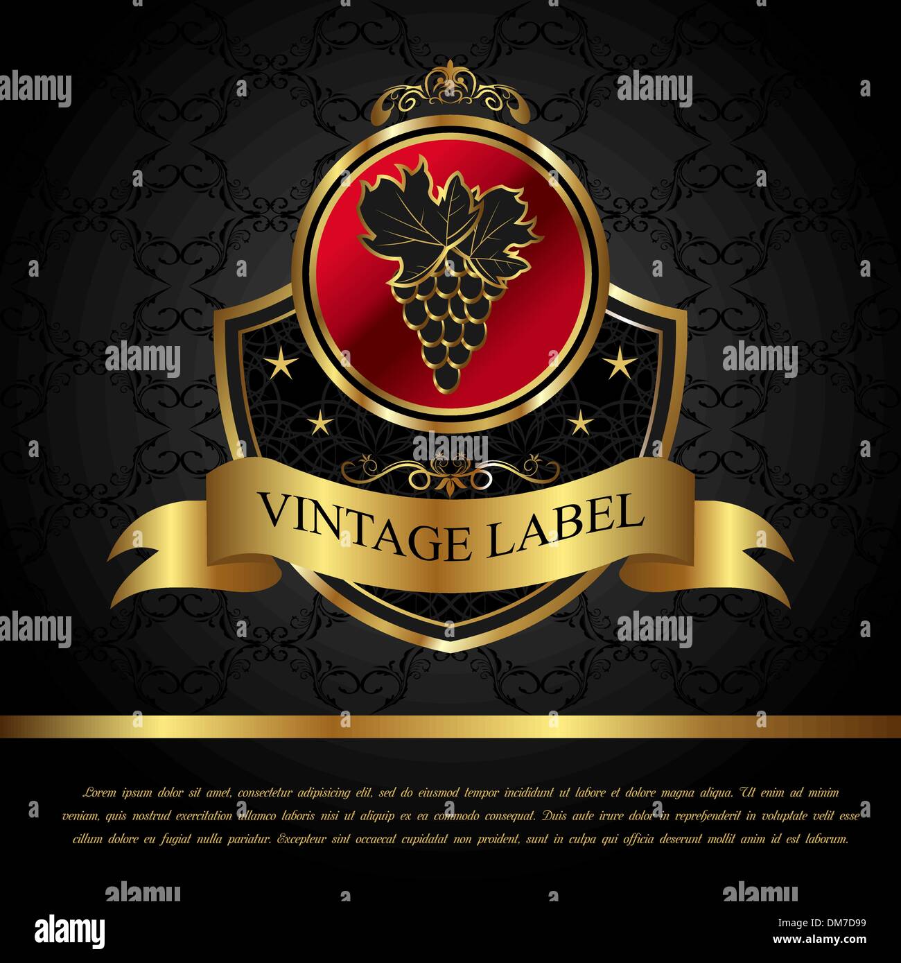 golden label for packing wine Stock Vector Image & Art - Alamy