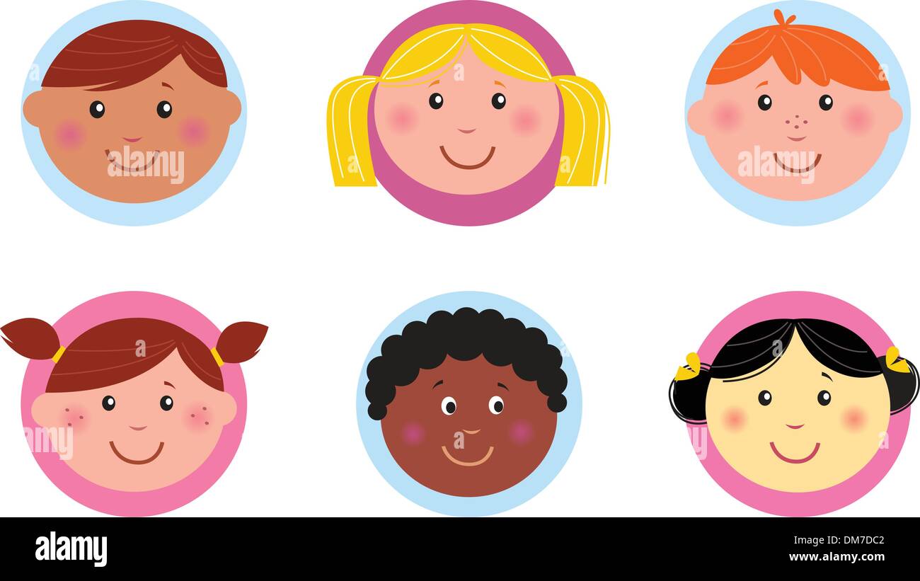 Children faces illustration Stock Vector Images - Alamy