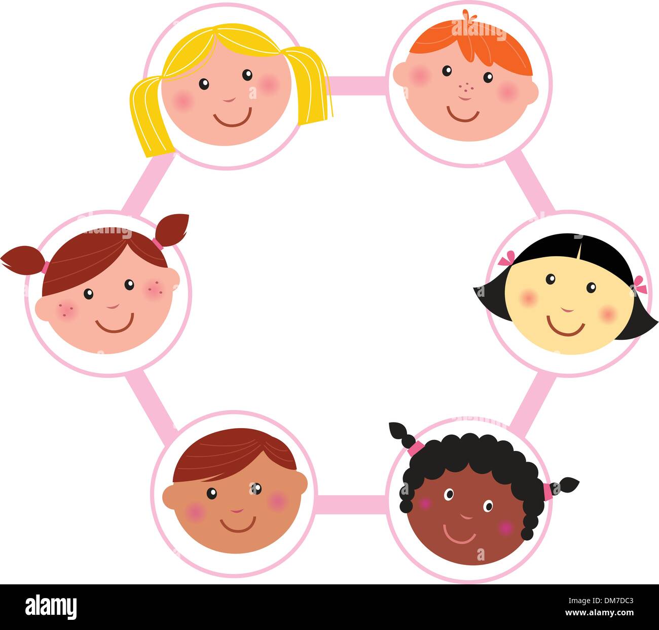 Group multicultural kids vector illustration hi-res stock photography ...