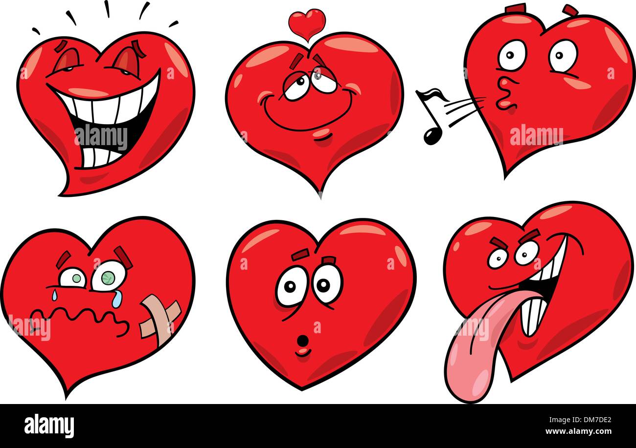 cartoon hearts set Stock Vector Image & Art - Alamy