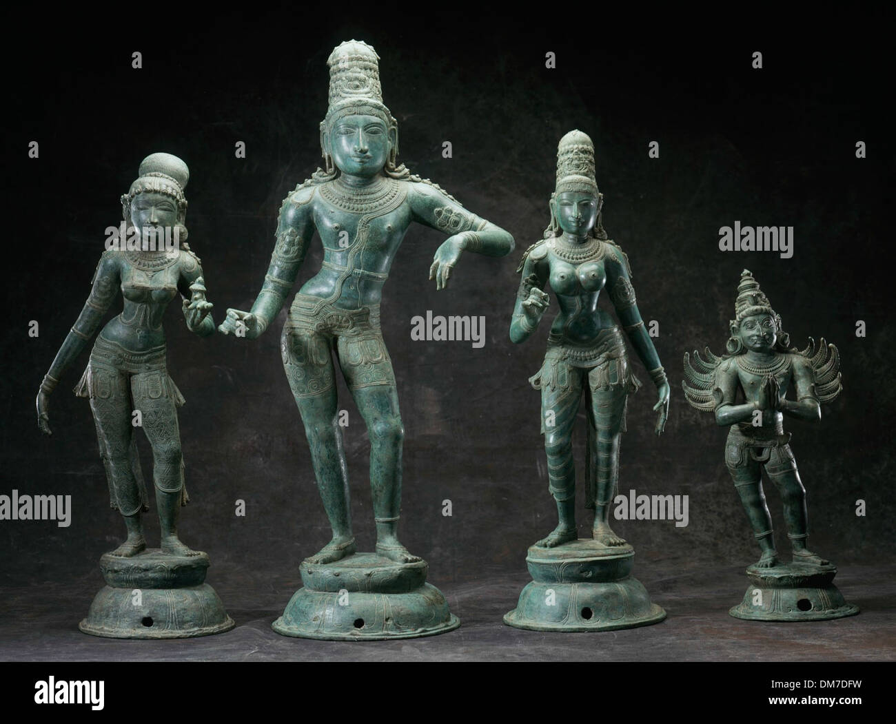This artwork depicts the Hindu god Krishna Rajamannar with his wives ...