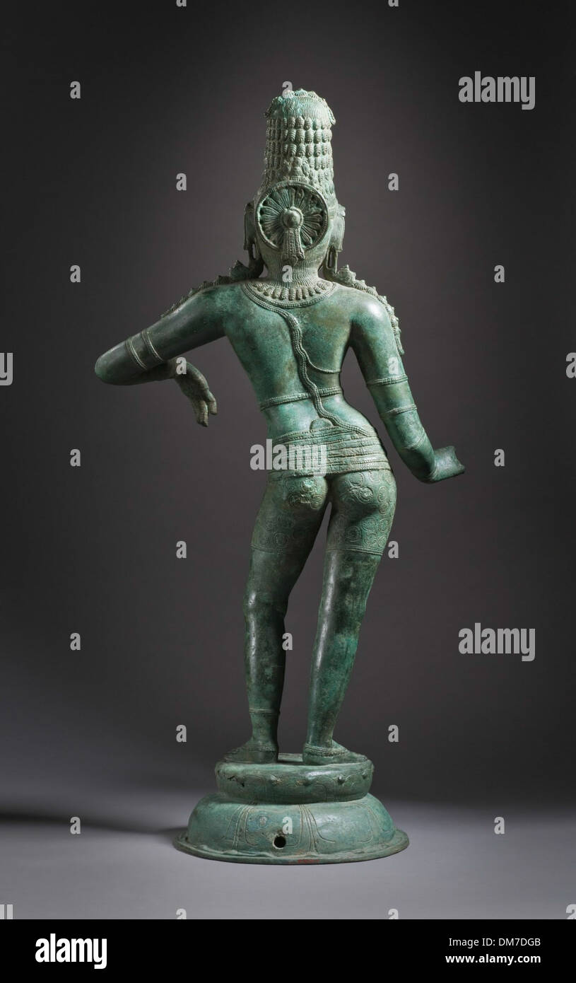 This artwork depicts Krishna Rajamannar alongside his two wives ...