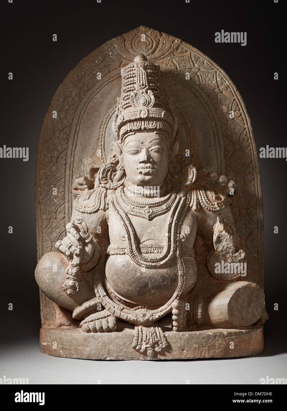 This artwork portrays Kubera, the Hindu god of wealth and riches. The ...