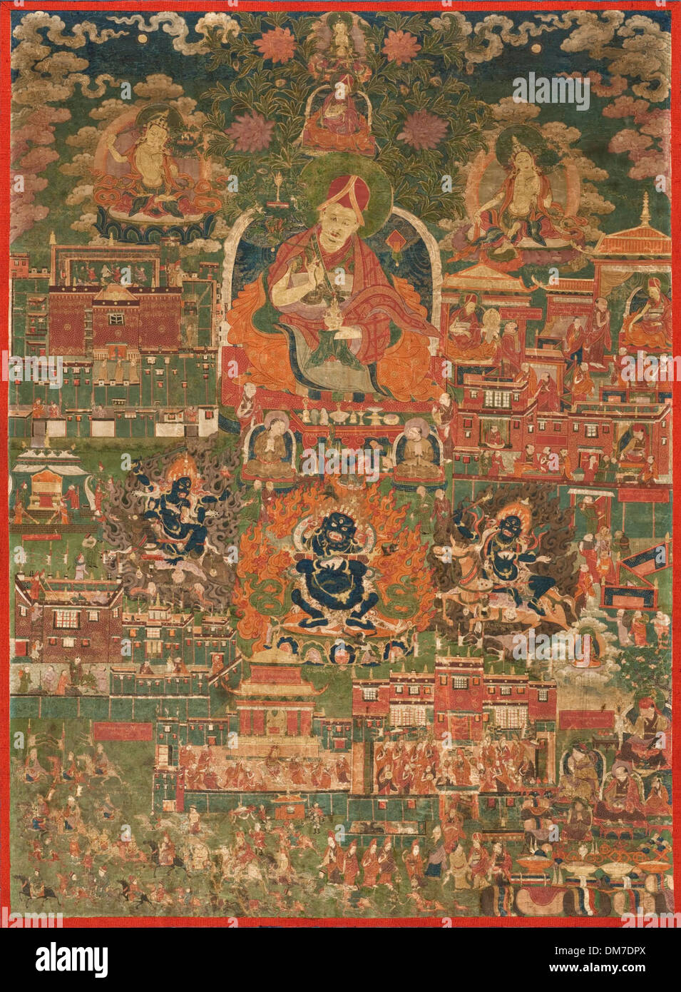 A depiction of Kunga Tashi, the abbot of Sakya Monastery, highlighting ...