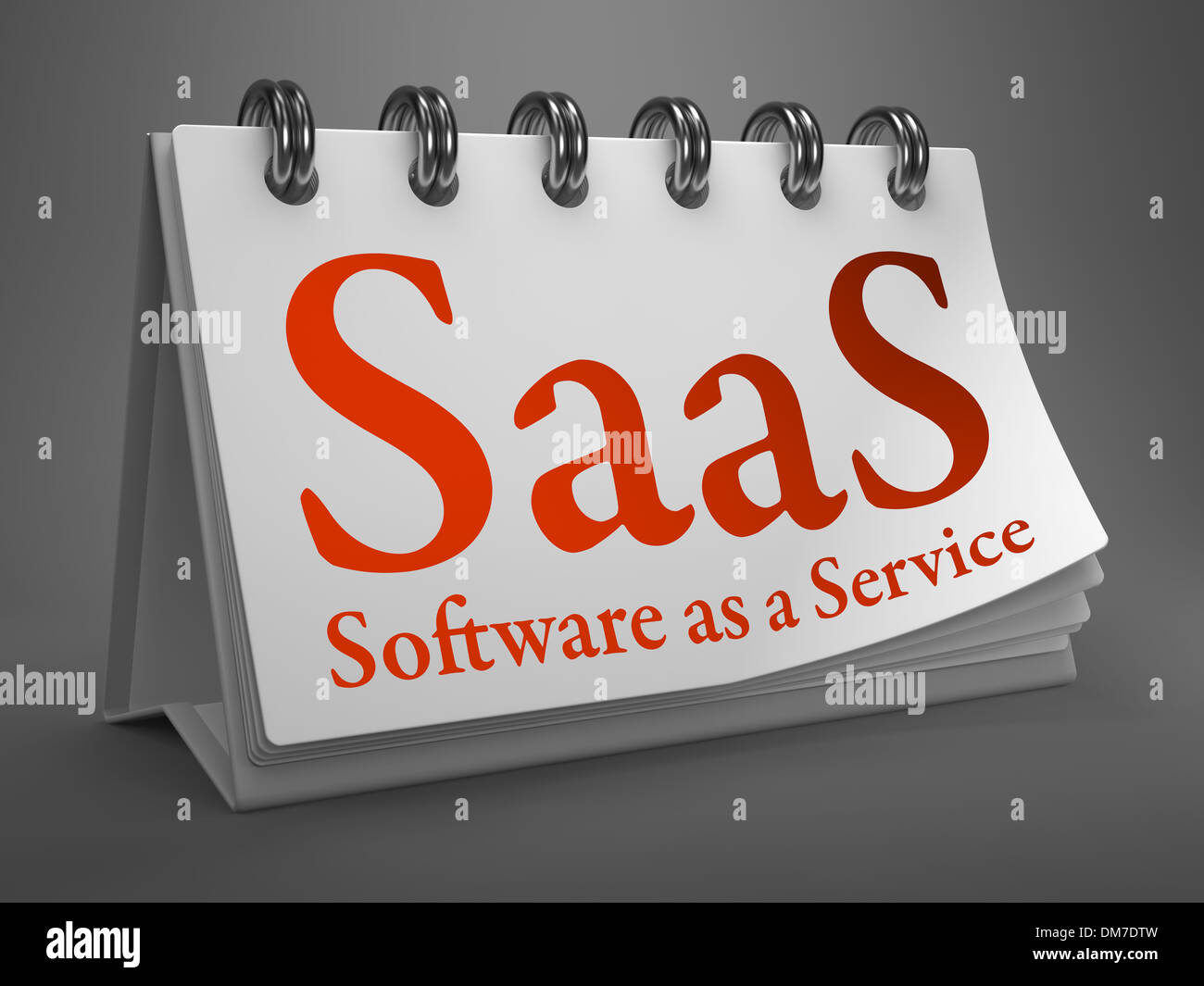 Desktop Calendar with SAAS Concept Stock Photo - Alamy
