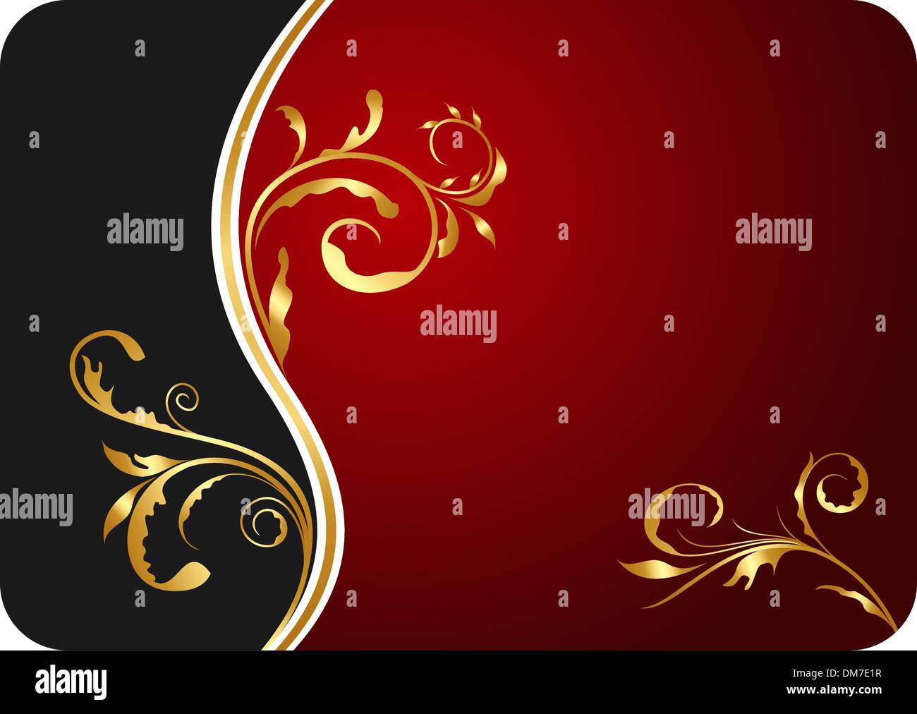 Illustration red floral business card Stock Vector Image & Art - Alamy