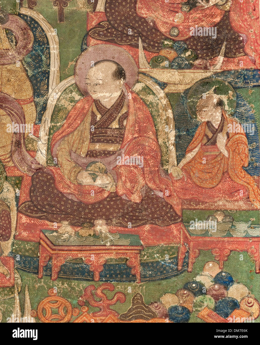 This artwork depicts Kunga Tashi, the abbot of Sakya Monastery, along ...