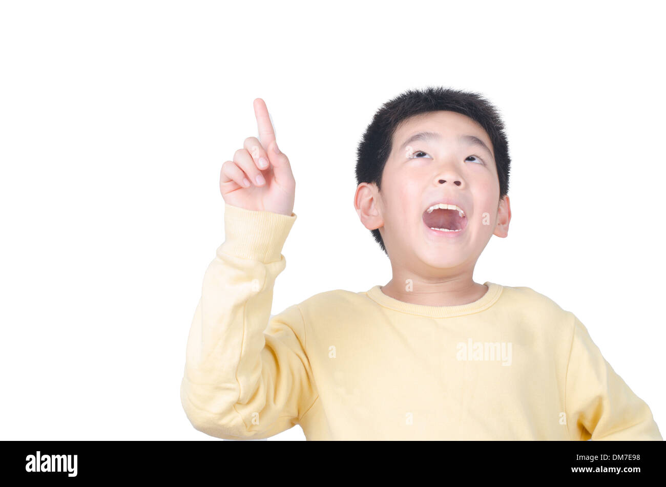Happy young boy with good idea Stock Photo - Alamy