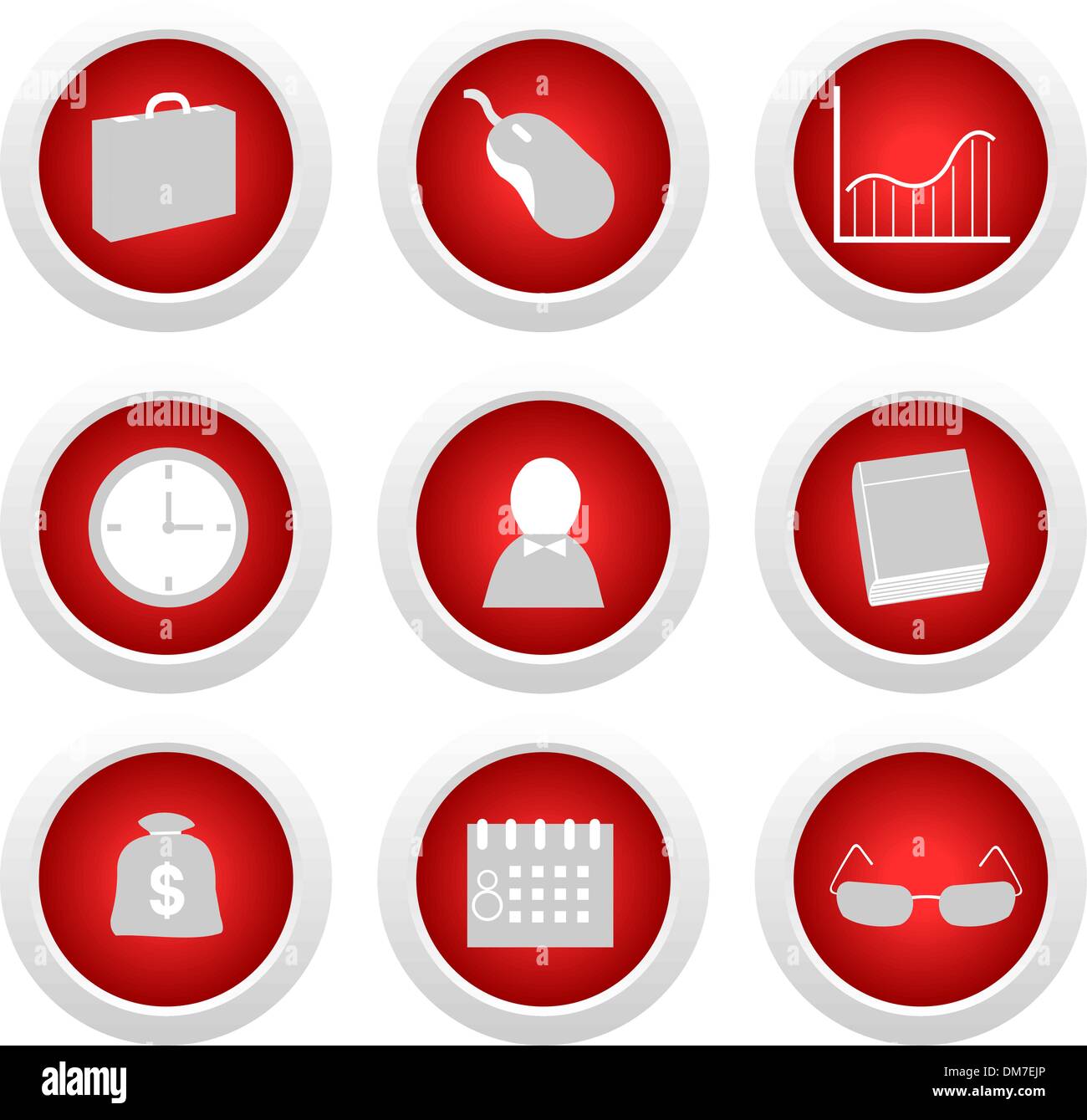 Business red button set Stock Vector Image & Art - Alamy