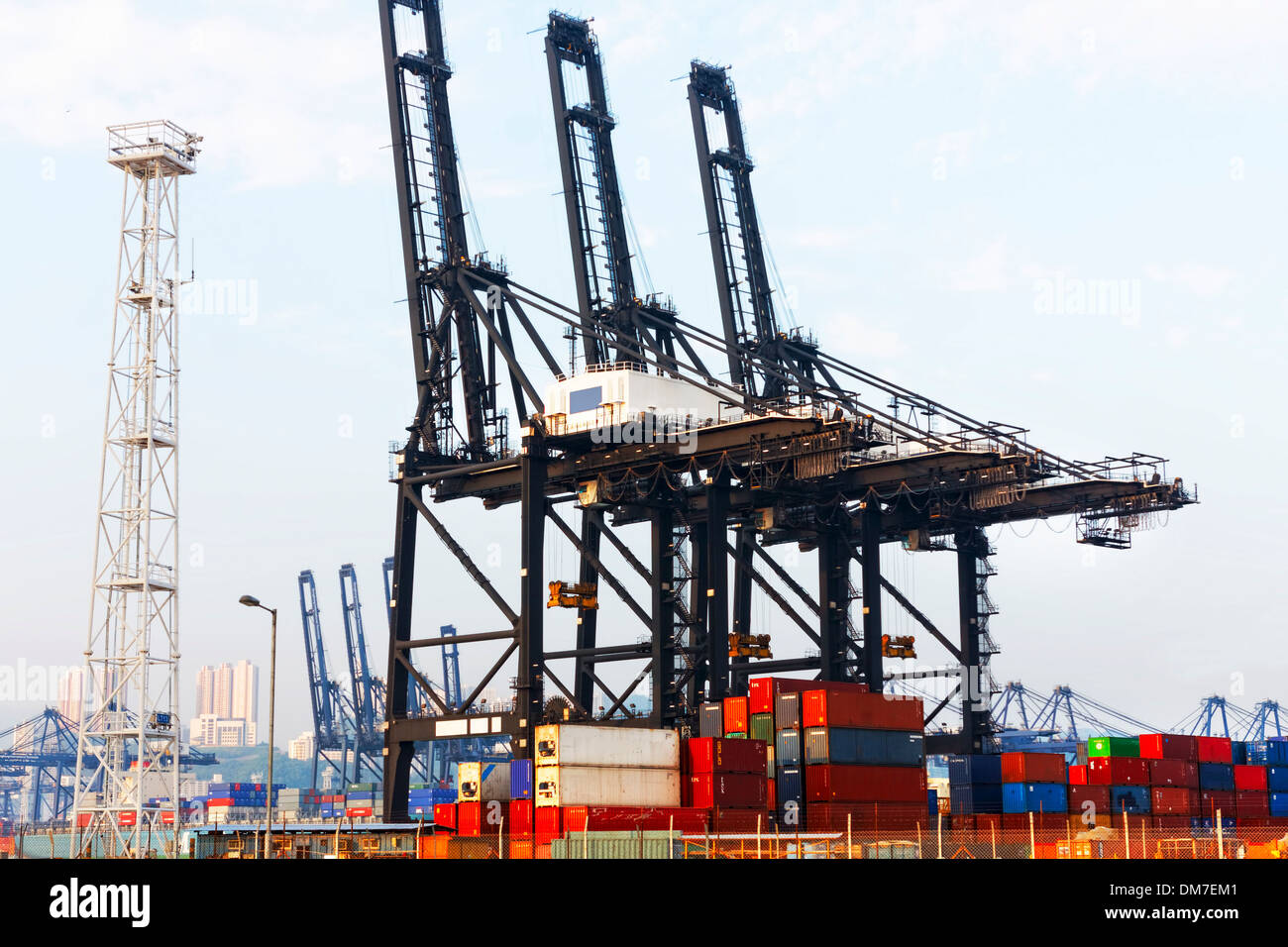 Port cargo crane and container Stock Photo - Alamy