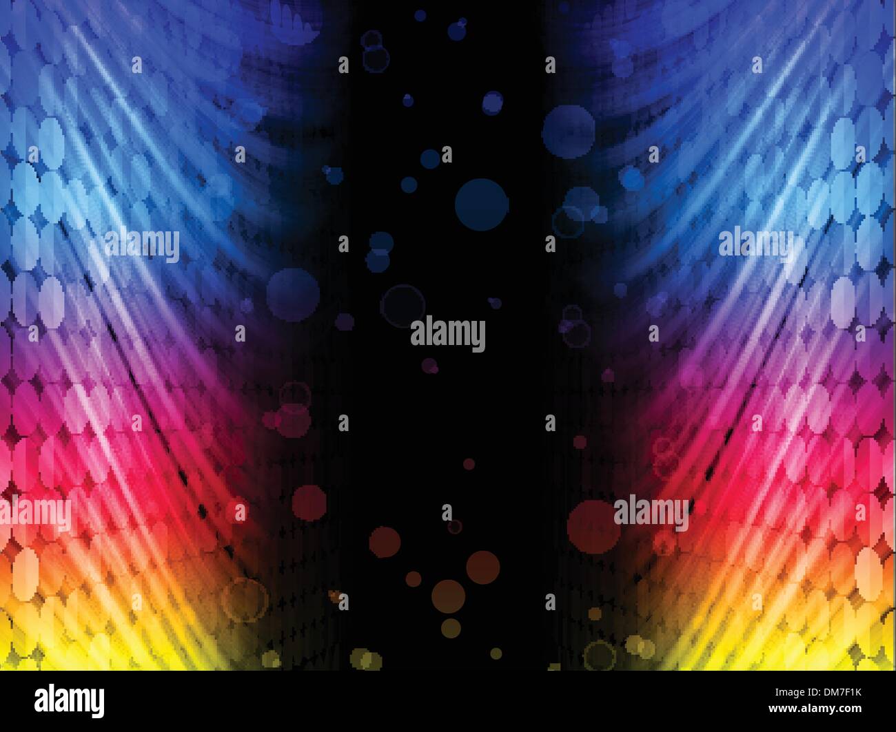 Disco Abstract Colorful Waves on Black Background Stock Vector Image ...