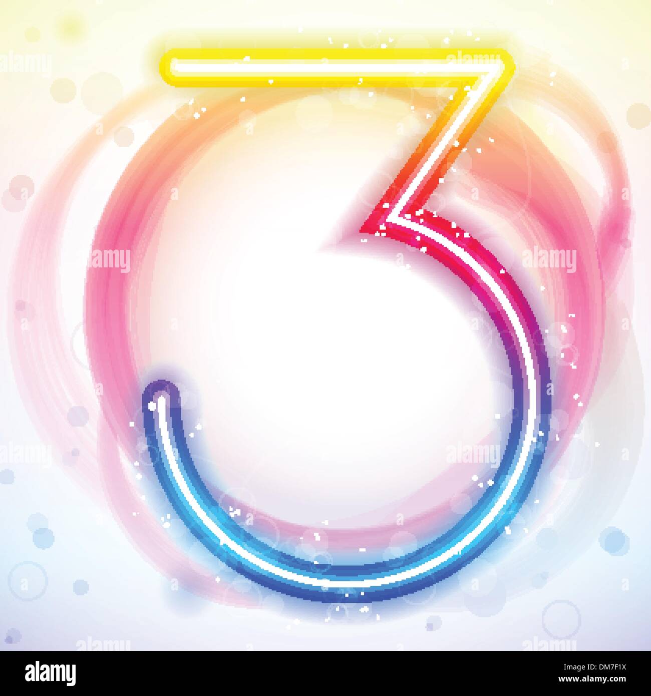 Number Rainbow Lights in Circle White Background Stock Vector Image ...