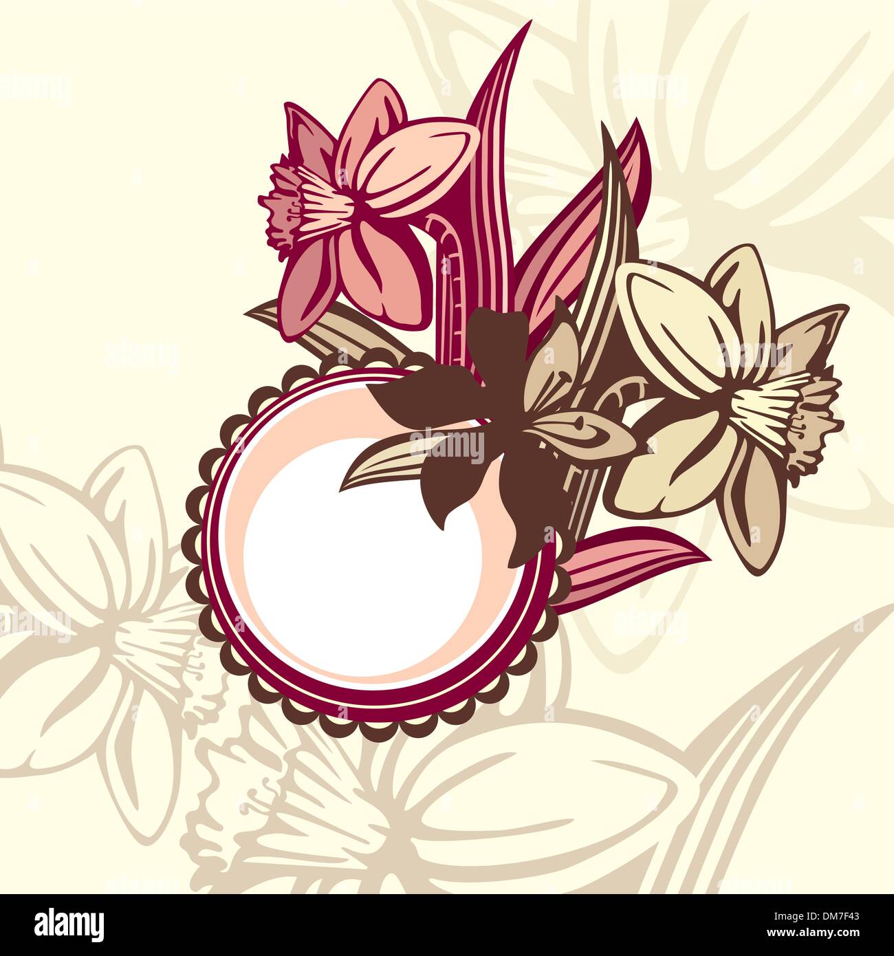 retro floral frame Stock Vector Image & Art - Alamy