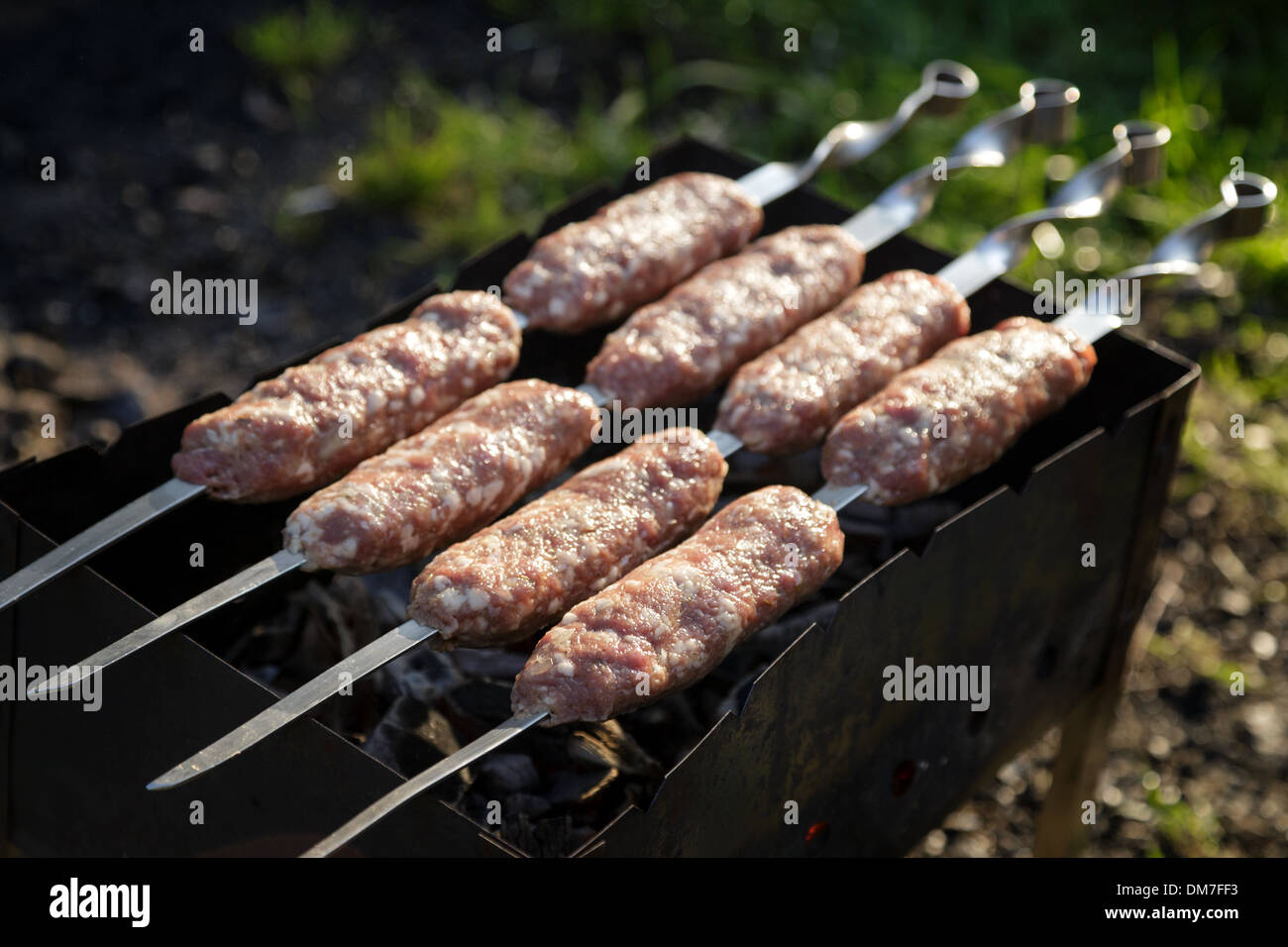 shish kabab lamb meat on skewers, traditional receipt Stock Photo - Alamy