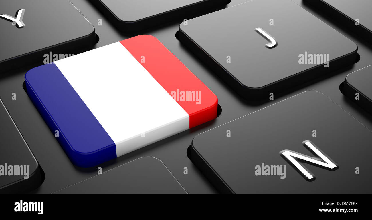 France - Flag on Button of Black Keyboard Stock Photo - Alamy