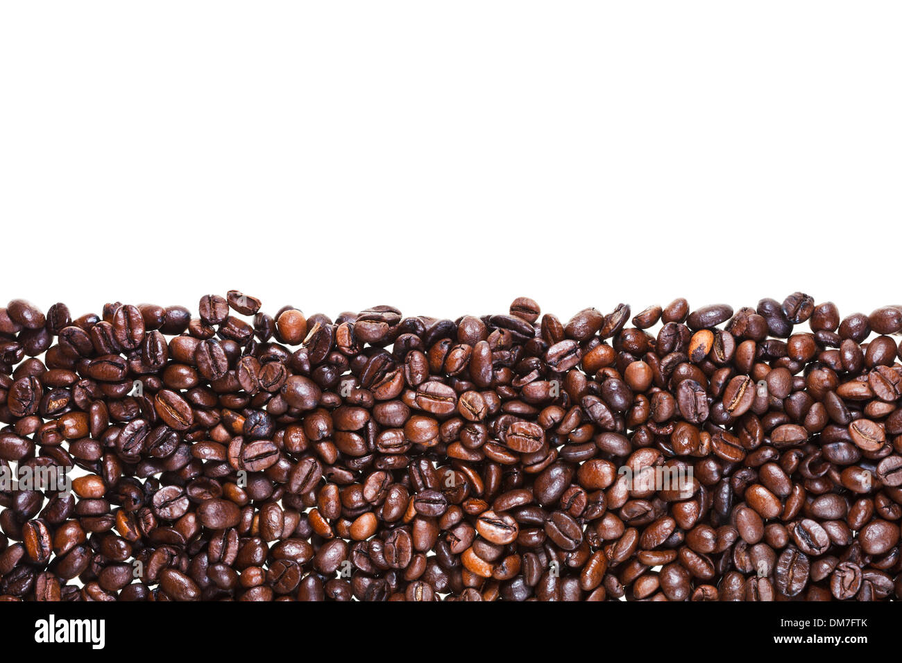 surface from roasted coffee beans close up on white background Stock ...