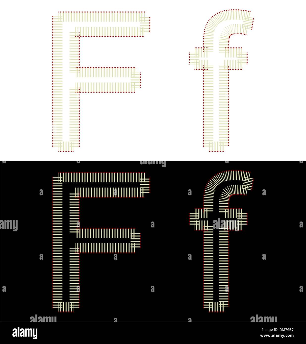 Illustration by font from matches Stock Vector Image & Art - Alamy