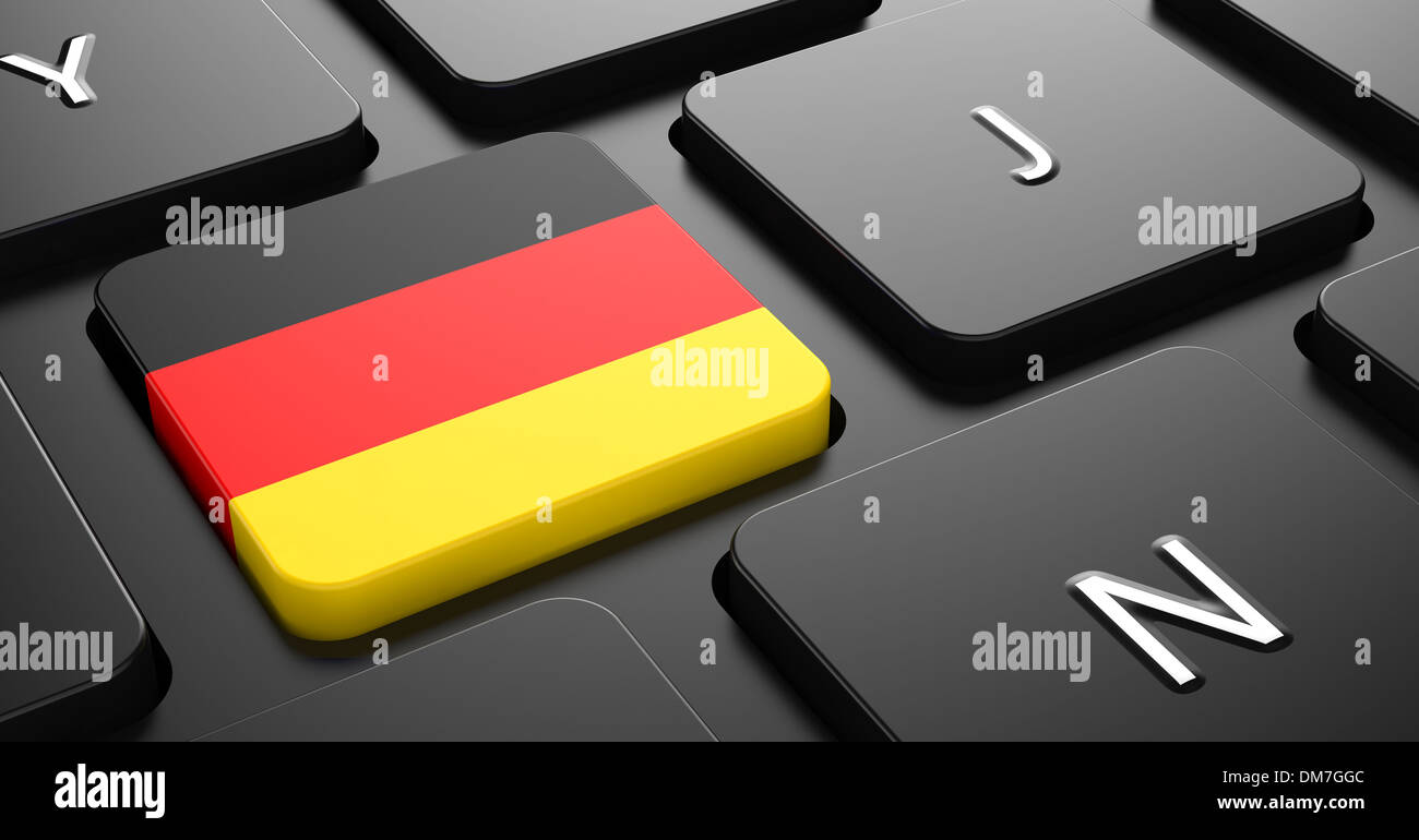Germany - Flag on Button of Black Keyboard Stock Photo - Alamy