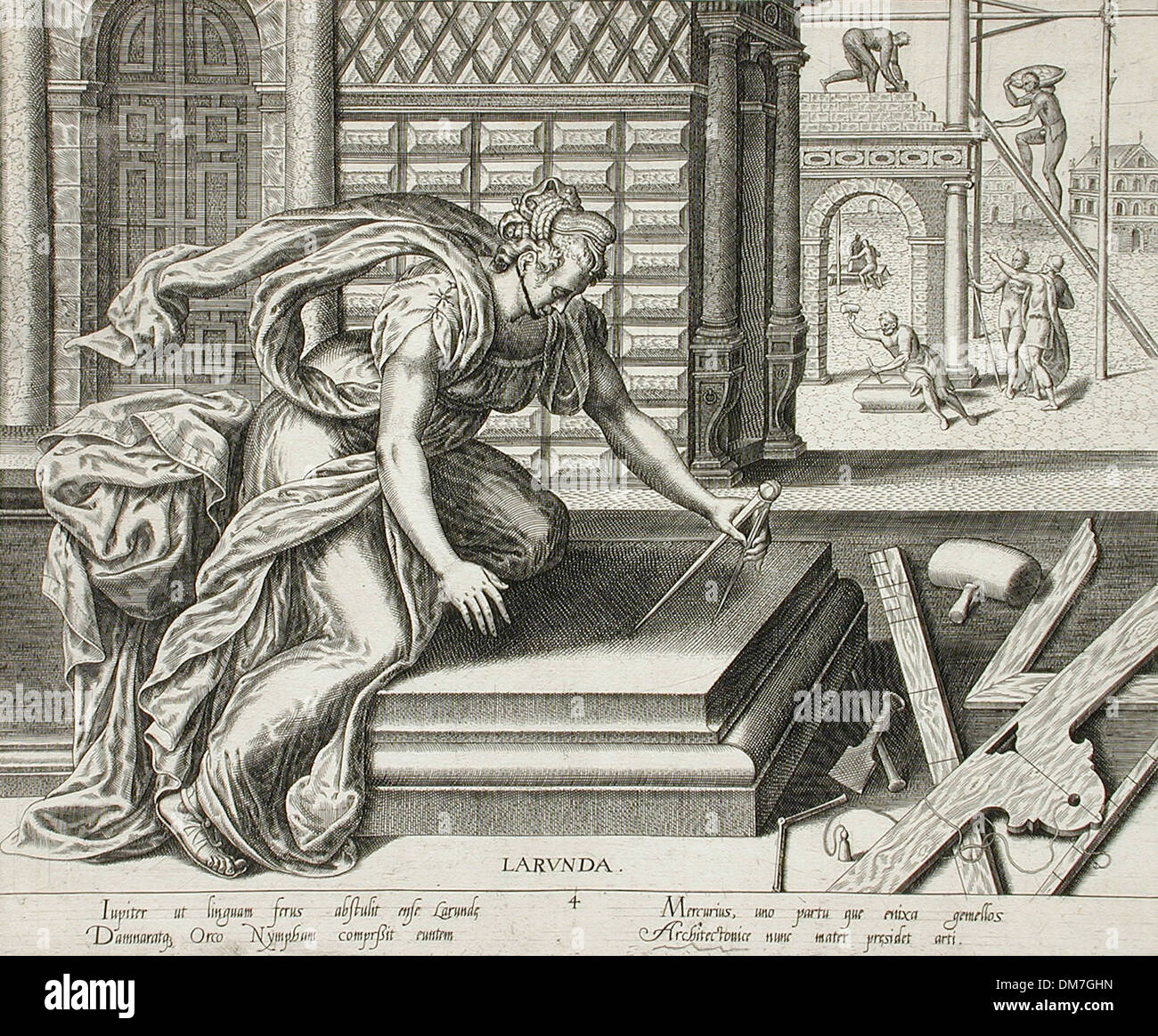 This artwork depicts Larunda, a figure from Roman mythology, often ...