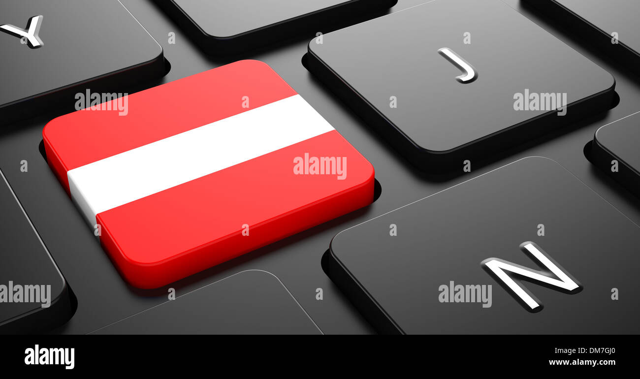 Austria - Flag on Button of Black Keyboard Stock Photo - Alamy