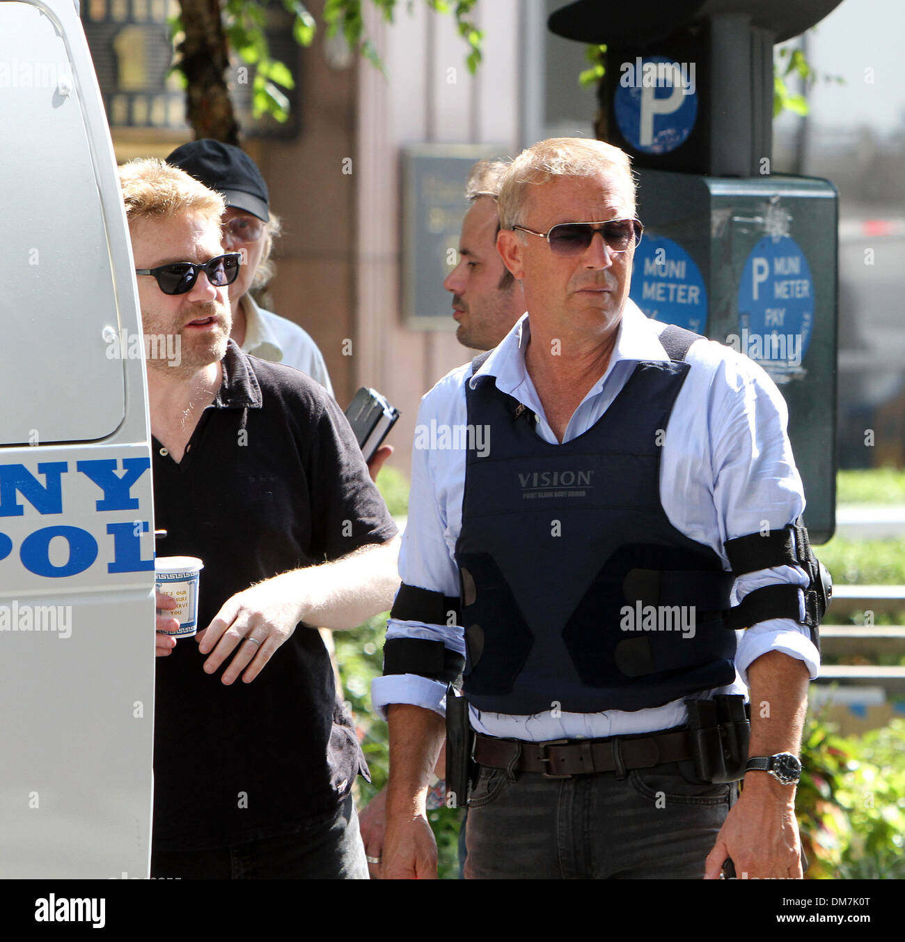 Director Kenneth Branagh with Kevin Costner shooting on location ...
