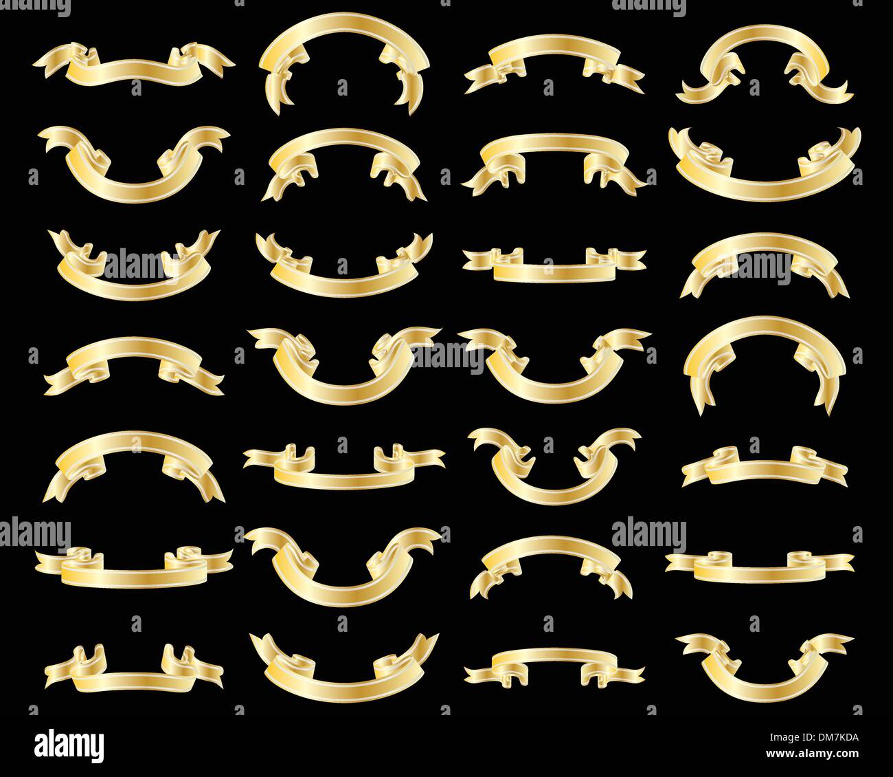 set of golden ribbons Stock Vector Image & Art - Alamy