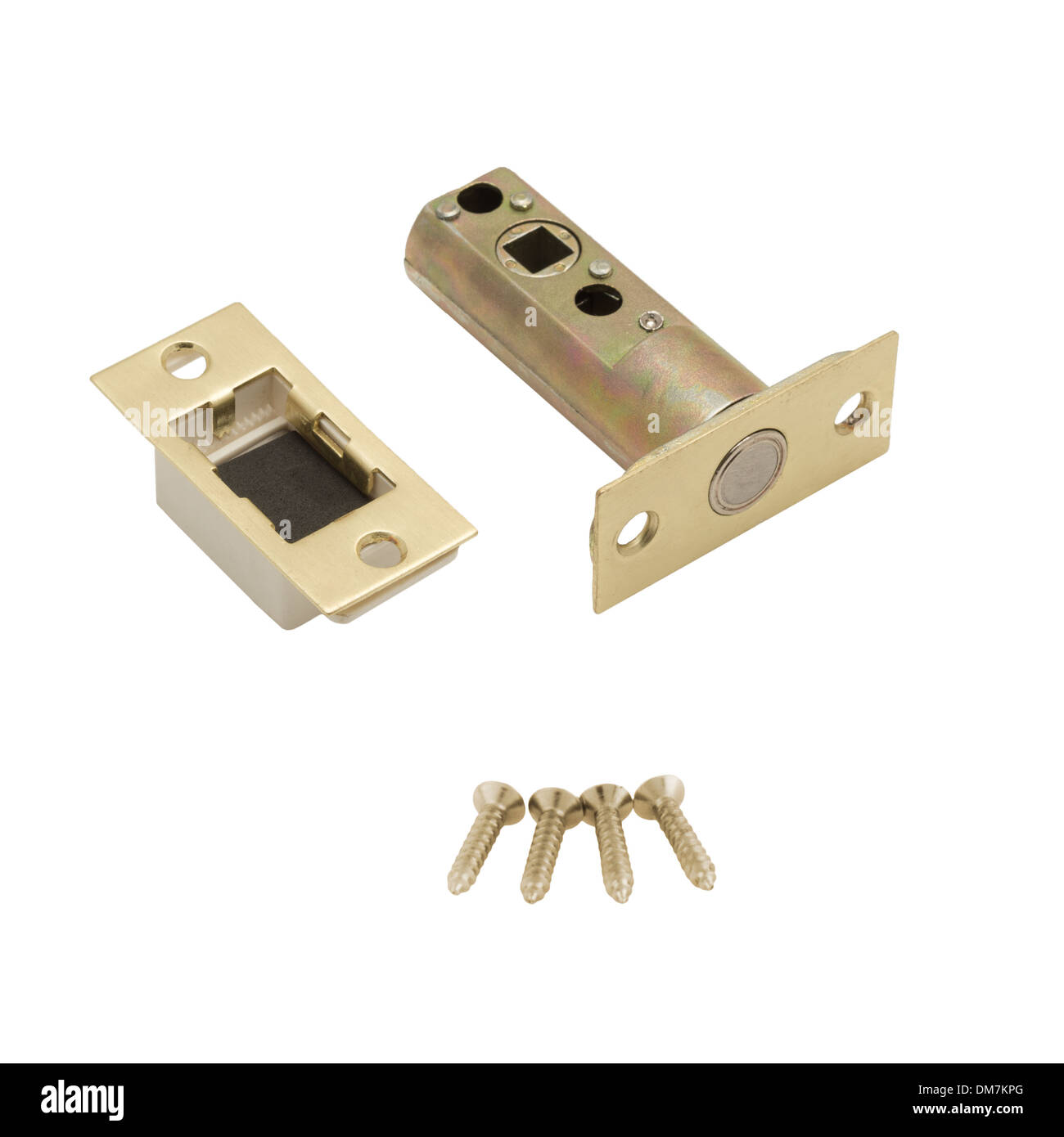 Inner door lock assembly isolated on white Stock Photo - Alamy