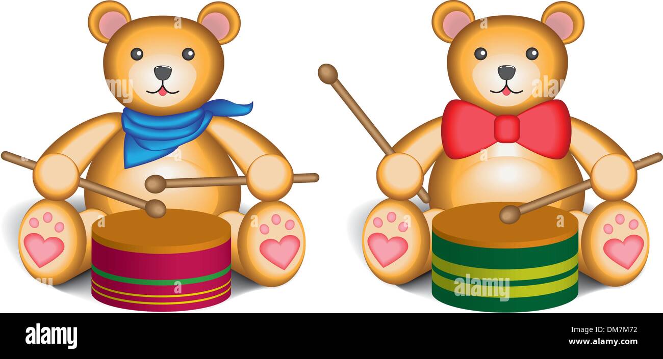 Teddy bear drummer set Stock Vector Image & Art - Alamy