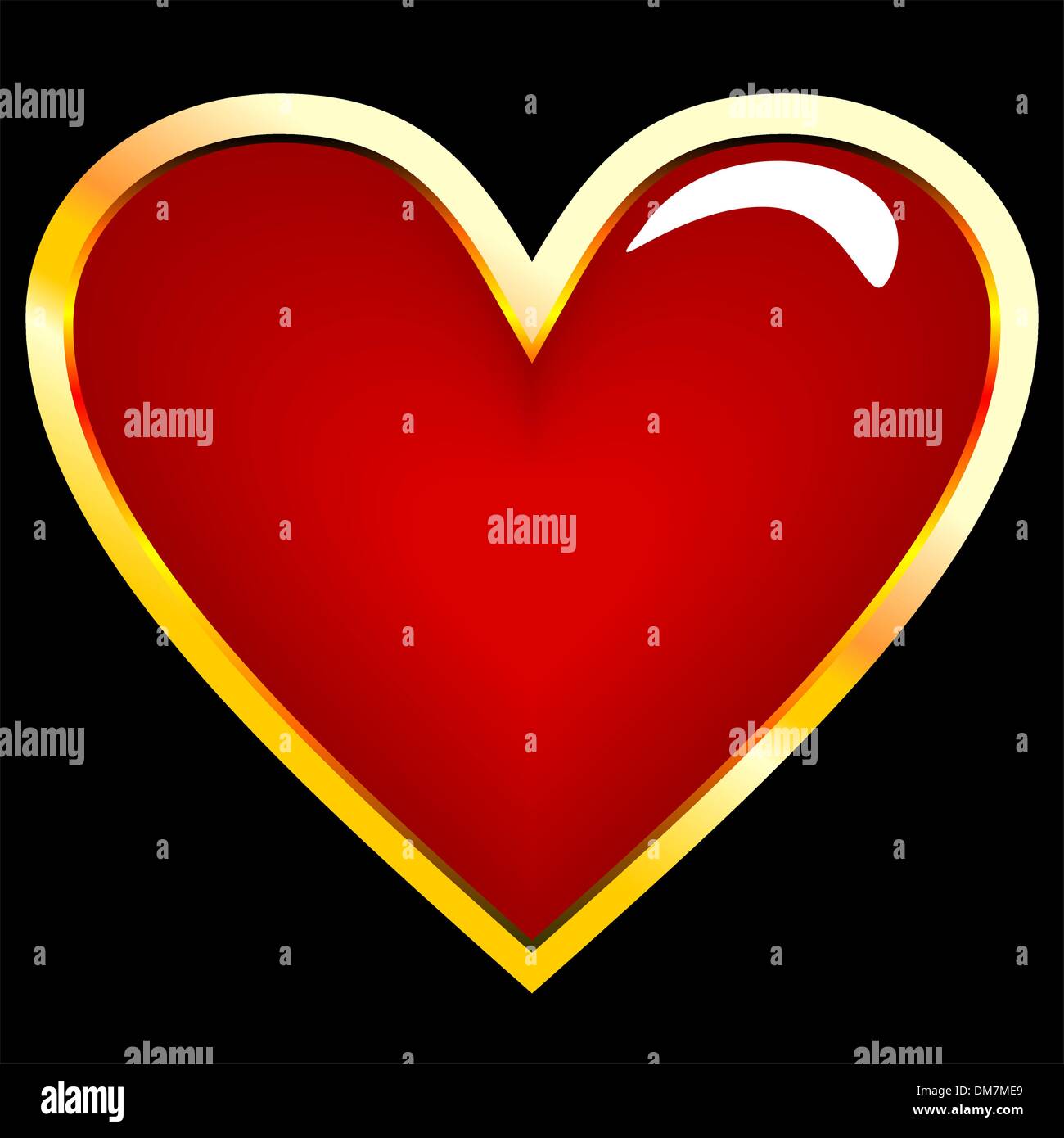 Realistic illustration of golden heart Stock Vector Image & Art - Alamy