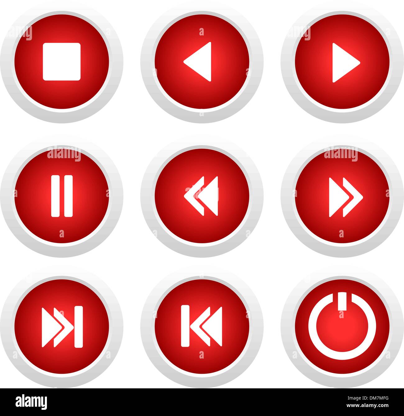 Music red buttons set Stock Vector Image & Art - Alamy