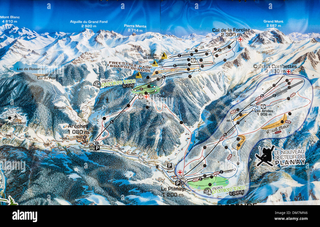 Ski lifts information sign beaufort hi-res stock photography and images ...