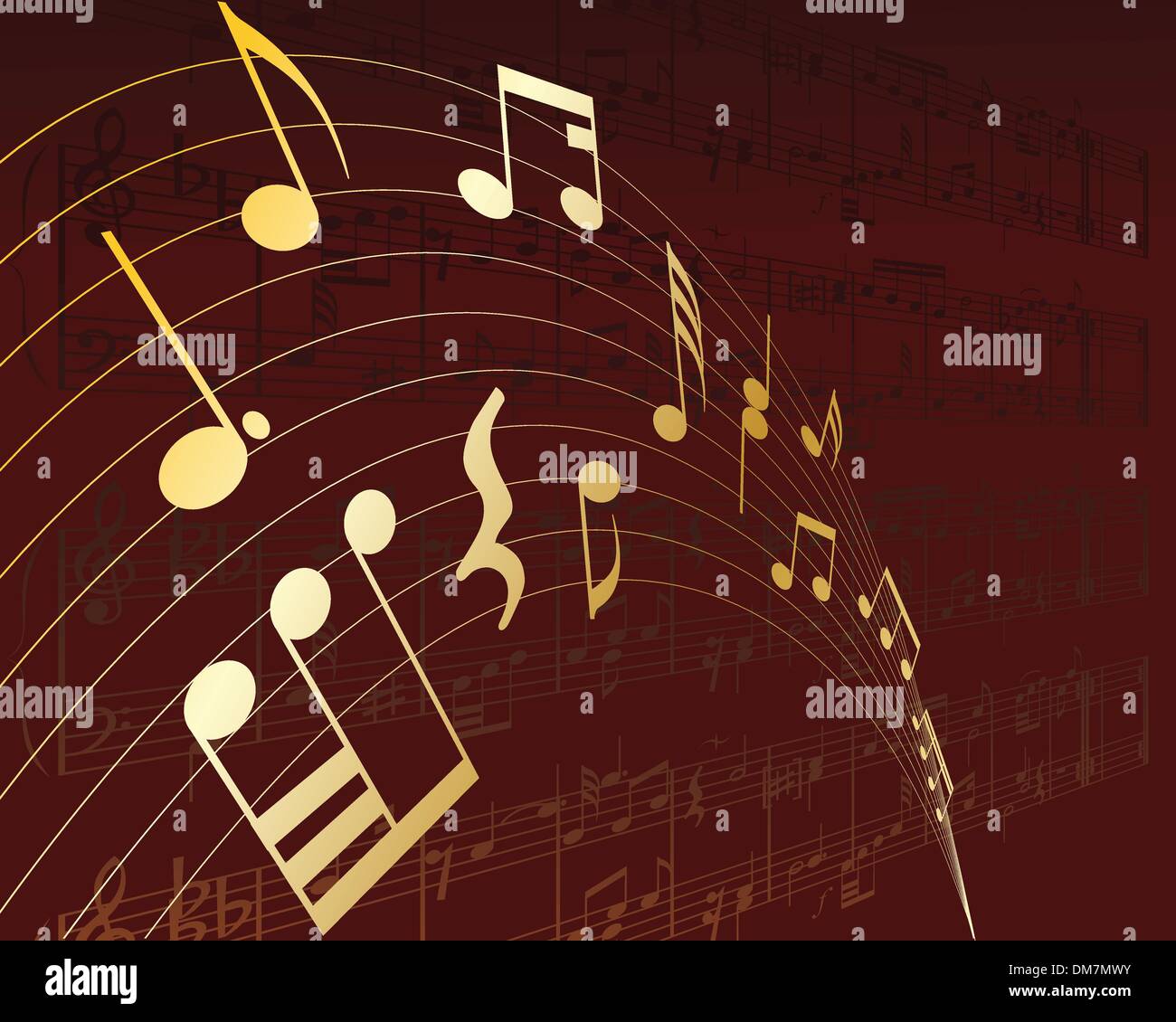 Floral musical background notes Stock Vector Images - Alamy