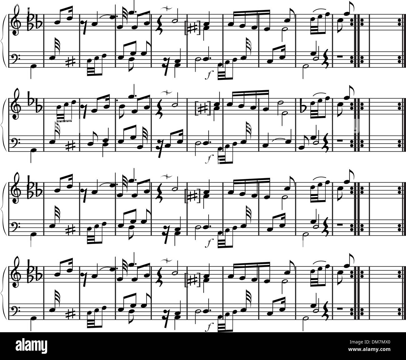 Musical notes background lines vector Stock Vector Images - Alamy