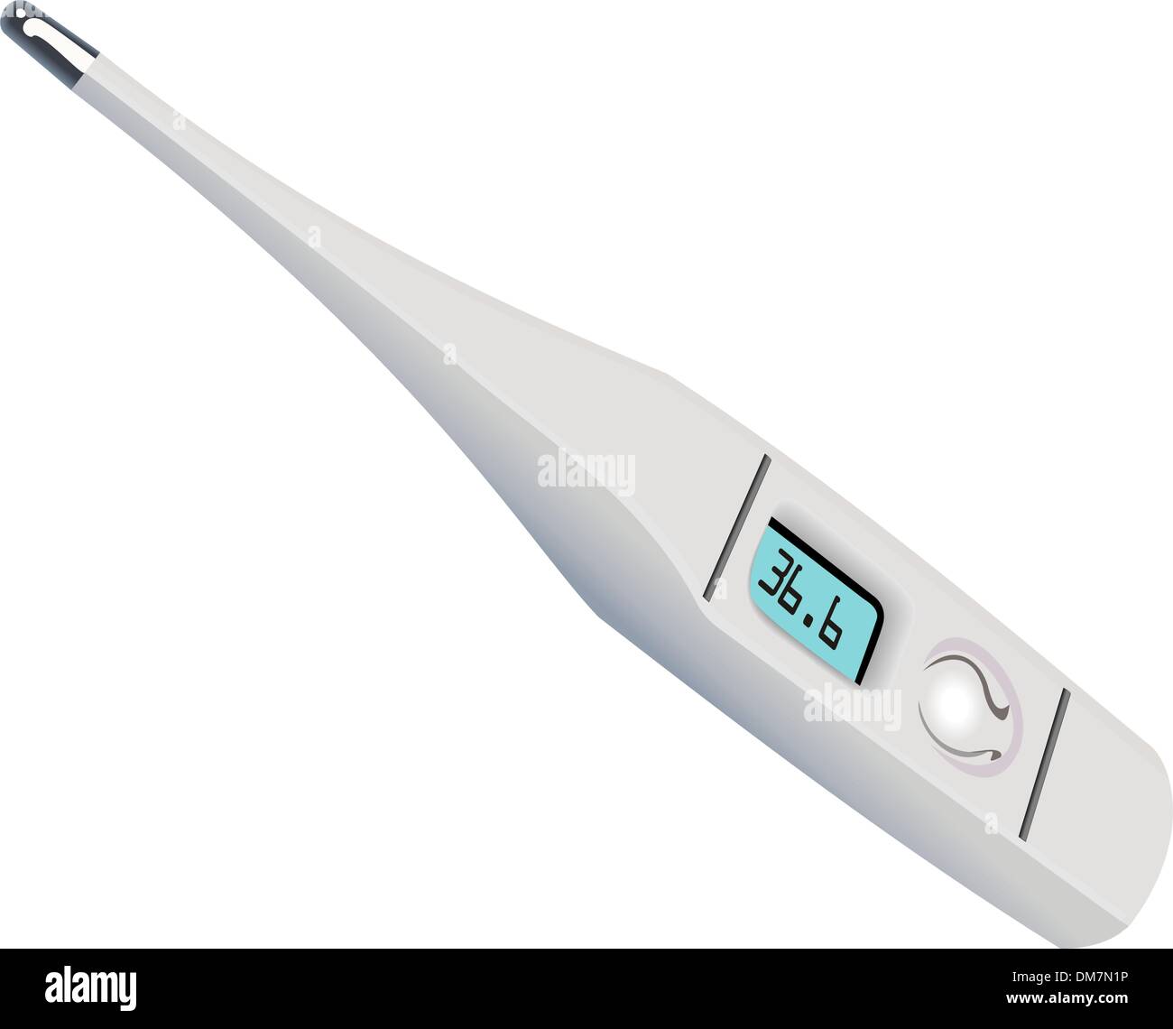 Electronic medical thermometer on the white isolated background Stock ...
