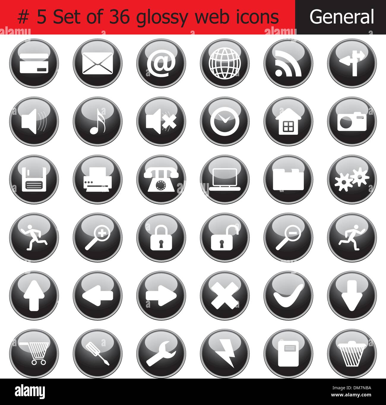 icon set #5 general Stock Vector Image & Art - Alamy