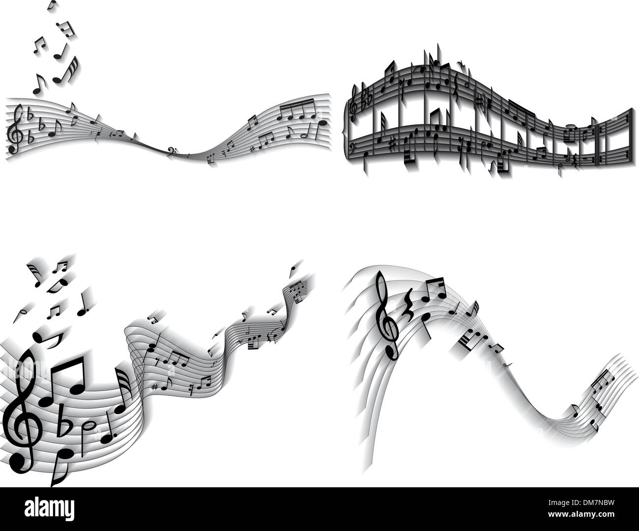 notes staff set Stock Vector Image & Art - Alamy