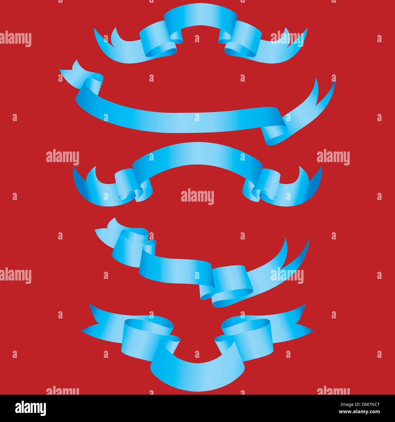 set of blue ribbons Stock Vector Image & Art - Alamy
