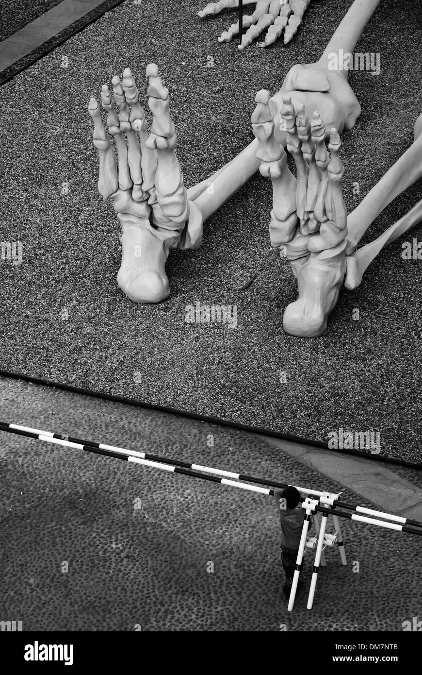 Milan, Italy. Big skeleton in public square Stock Photo - Alamy