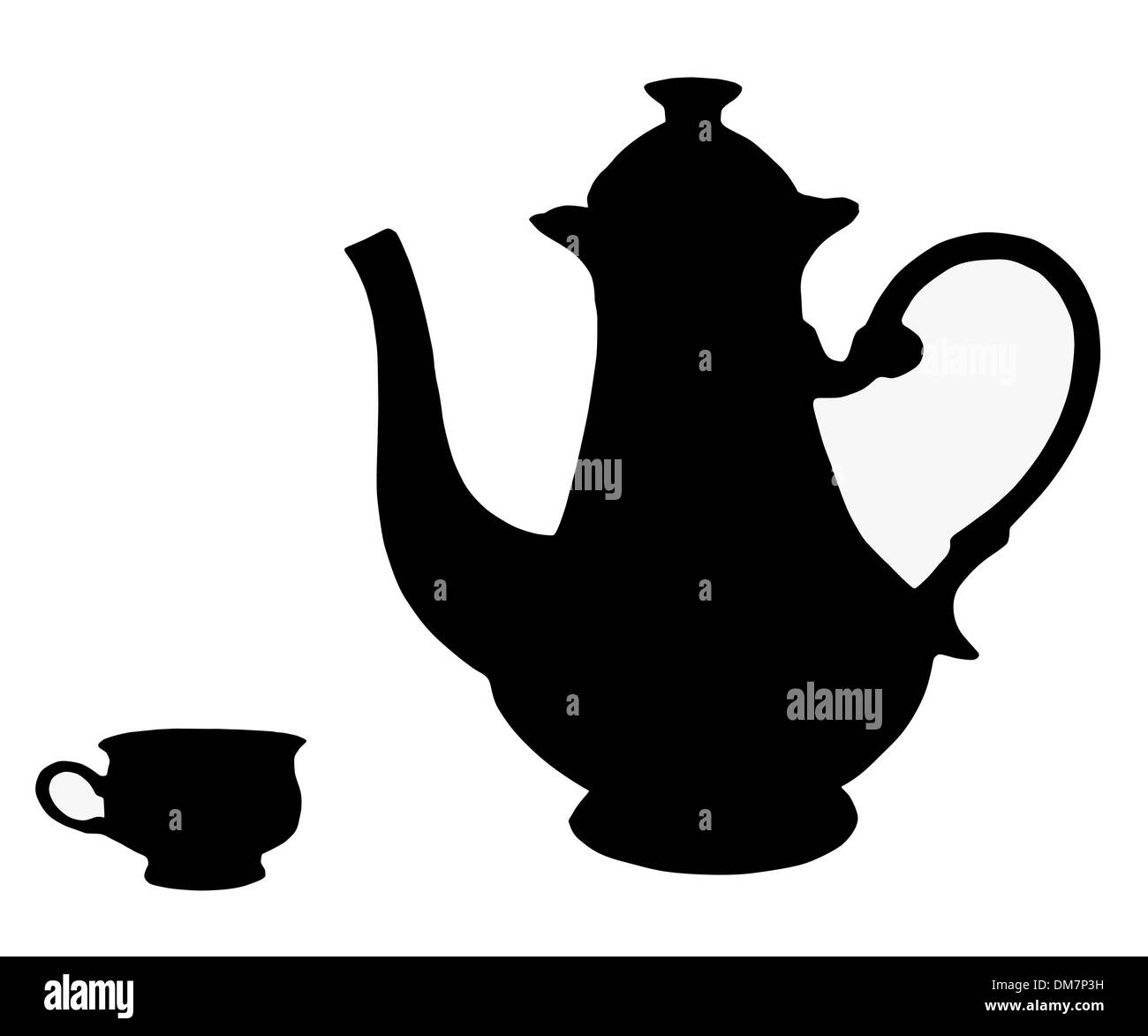 Teapot and cup on white Stock Vector Images - Alamy