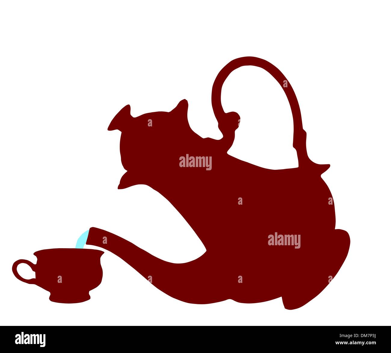 Teapot and cup on white Stock Vector Images - Alamy