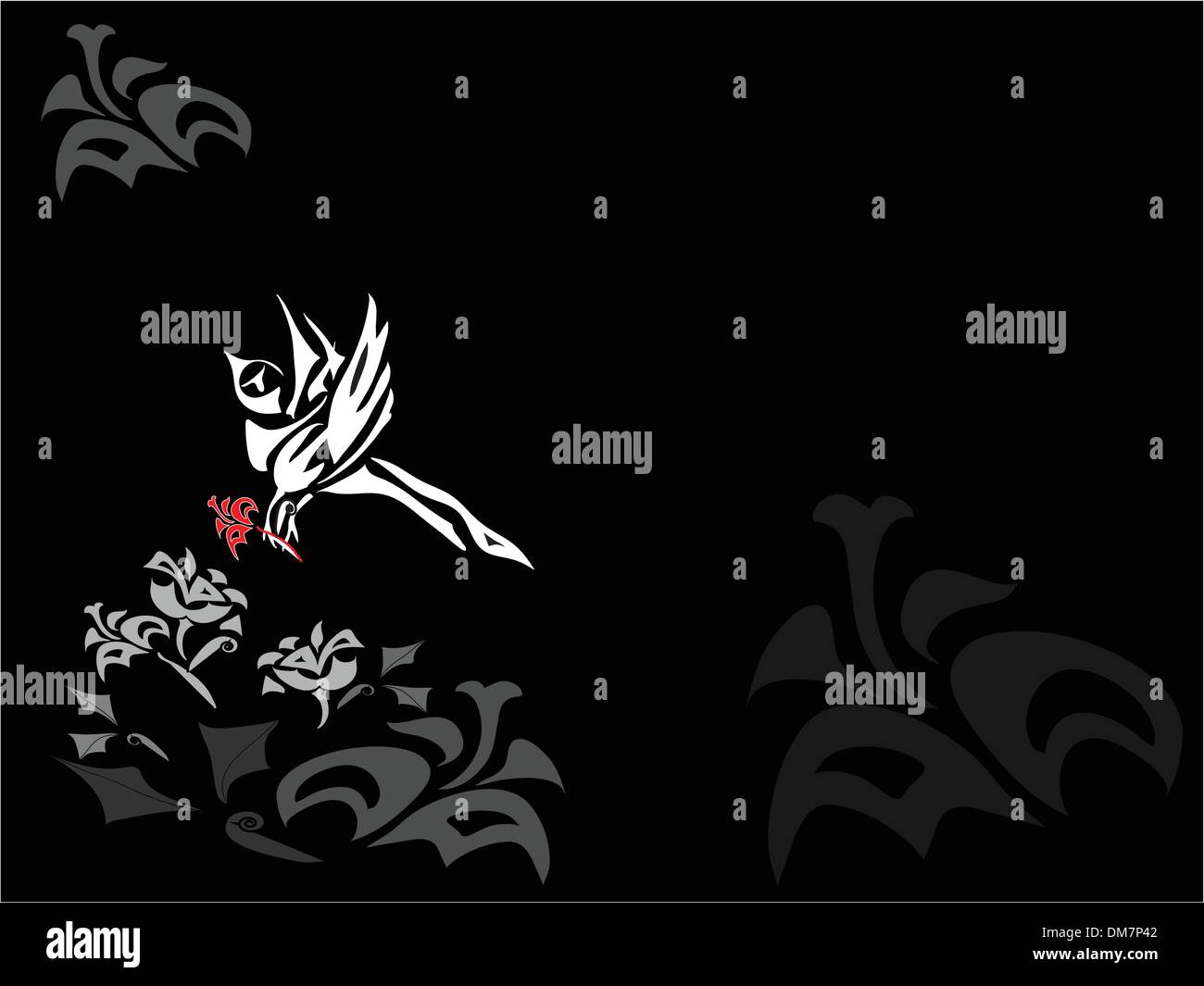 Tree with a bird Stock Vector Images - Alamy