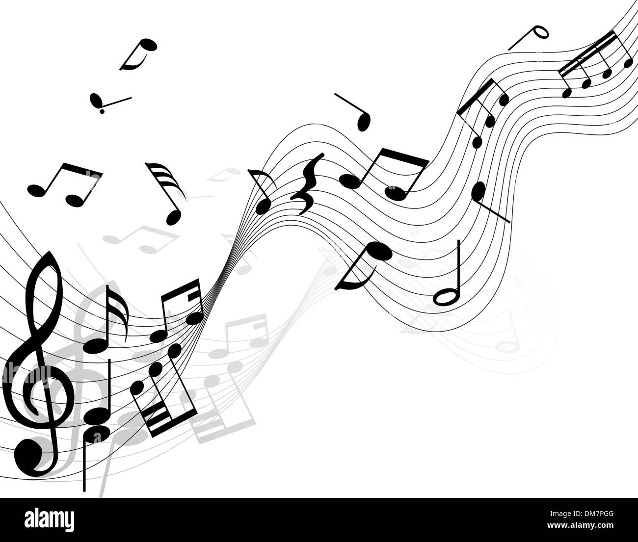 Musical notes background lines vector hi-res stock photography and ...