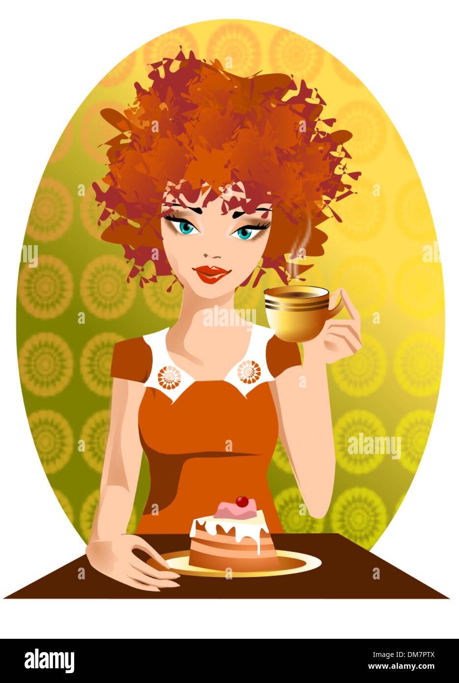 Man eating pie Stock Vector Images - Alamy