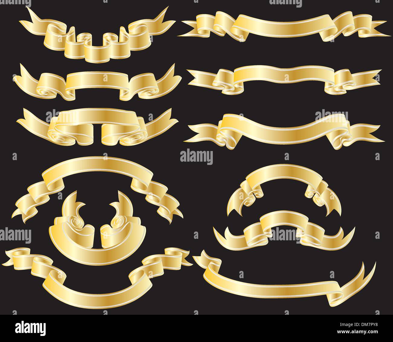 set of golden ribbons Stock Vector Image & Art - Alamy