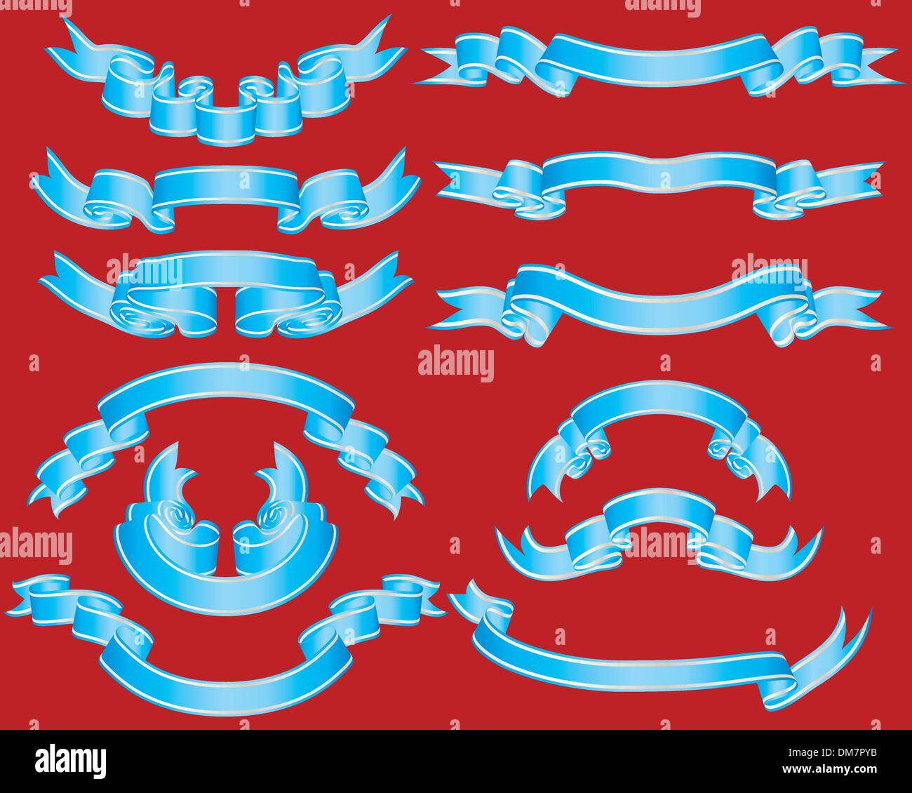 set of blue ribbons Stock Vector Image & Art - Alamy